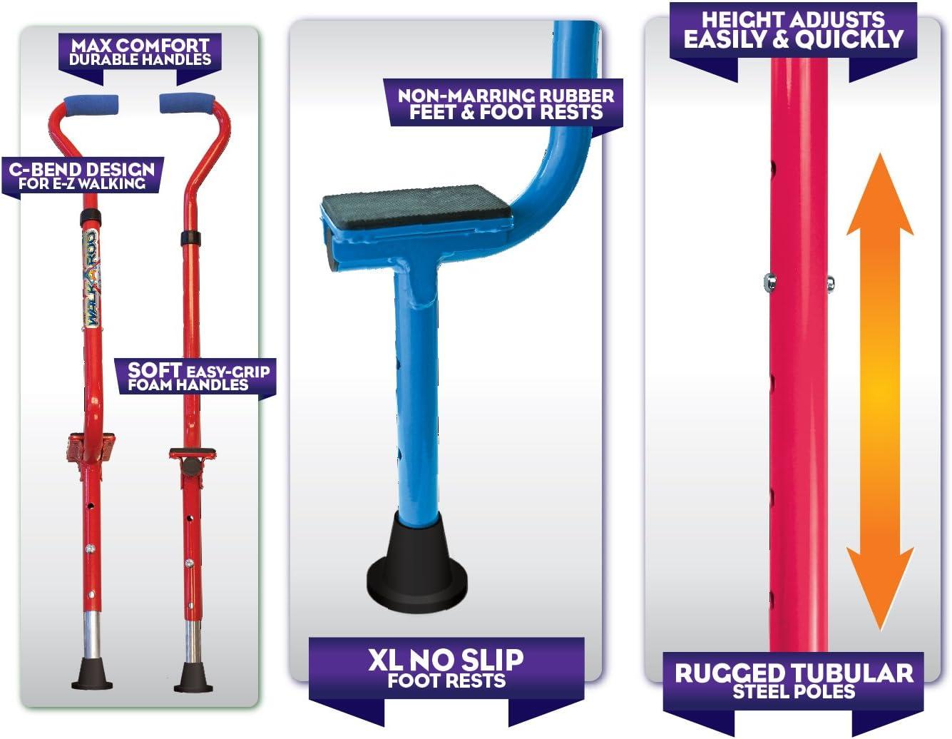 Geospace Walkaroo 'Wee' Balance Stilts - Red | For Little Kids Ages 4 ...