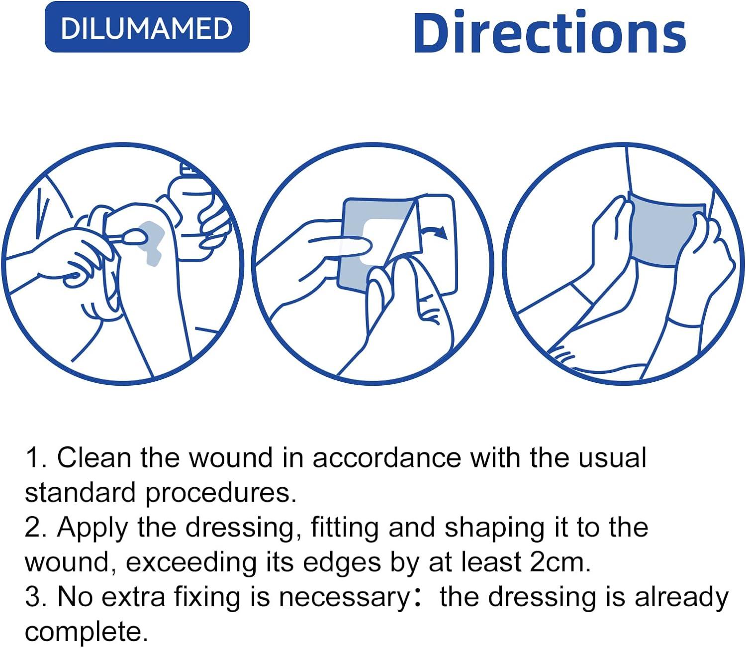 DILUMAMED Silicone Foam Dressing 4x4 (Pack of 12) - Wound Care for Bed ...