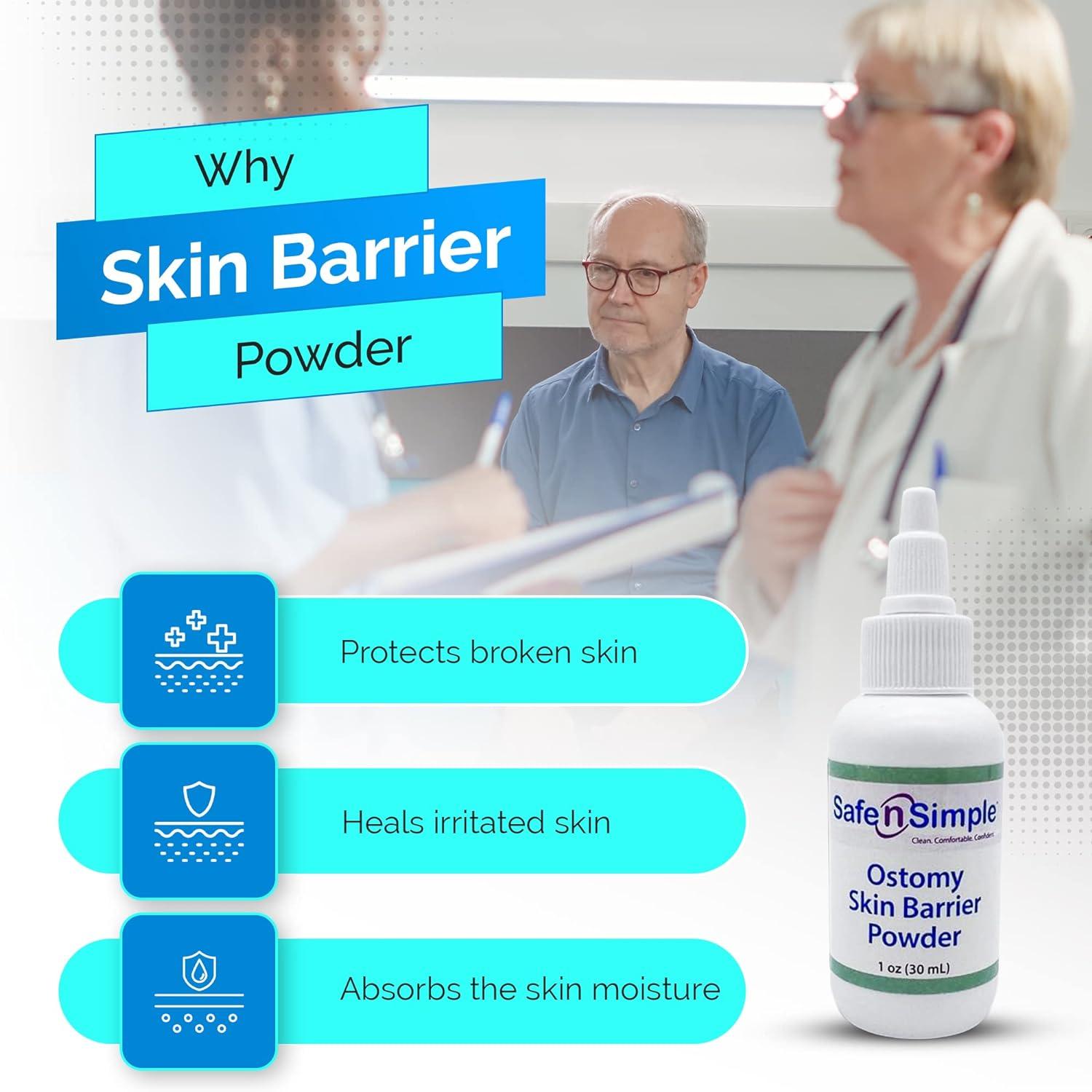 Safe n' Simple Stoma Skin Barrier Powder - 1 oz | Medicated Ostomy Skin ...