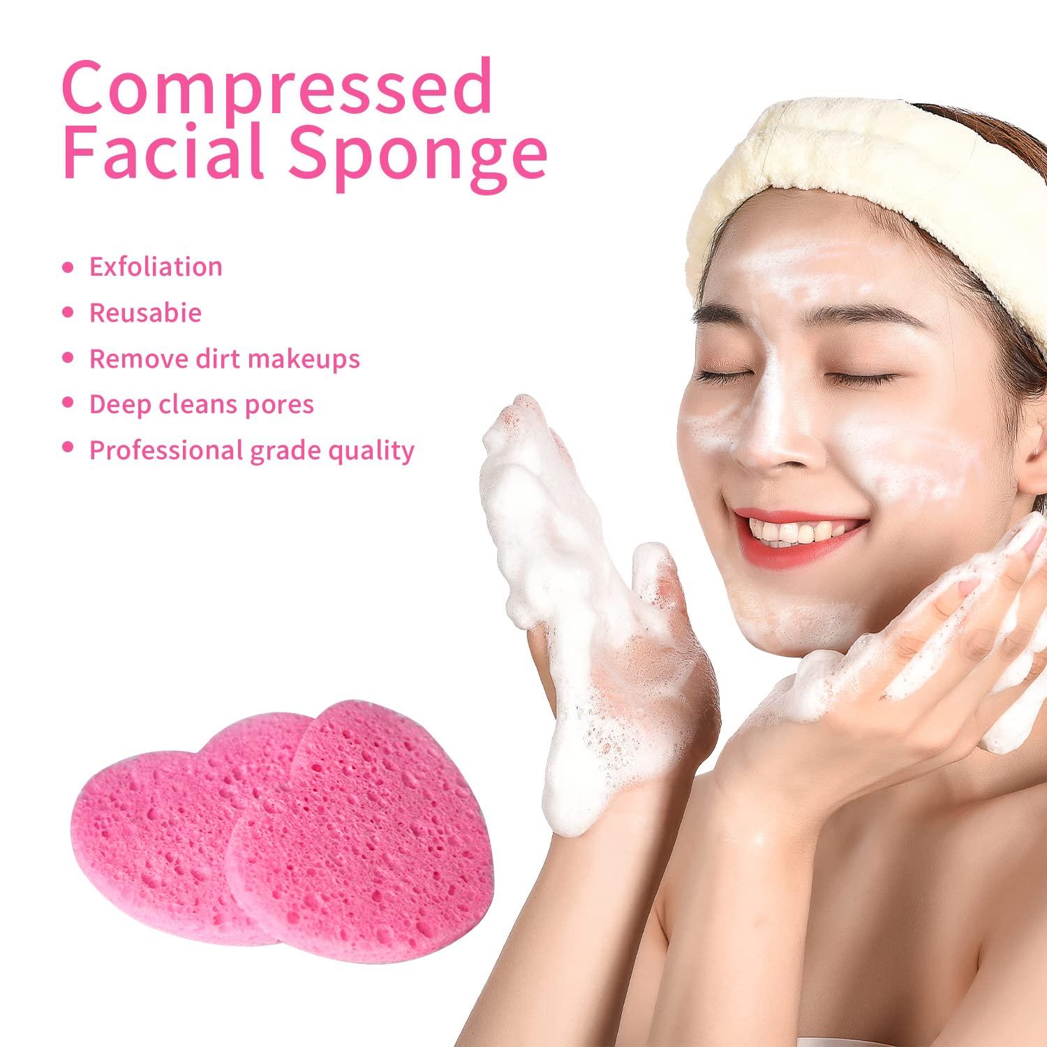 Natural Cellulose Heart-Shaped Facial Sponges for Cleansing and ...