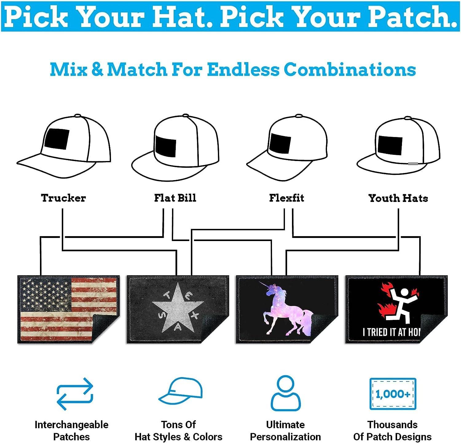Pull Patch Tactical Hat | Snapback Trucker Cap with Hook & Loop ...