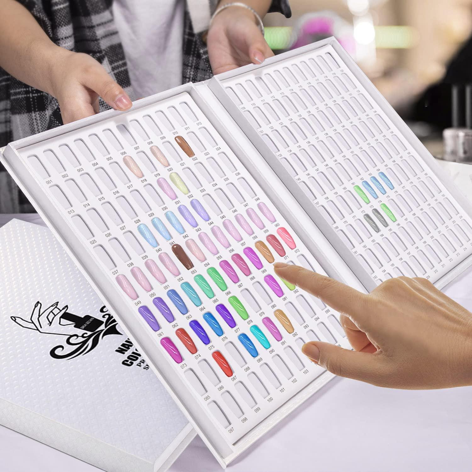 216 Colors Nail Display Chart - Professional Nail Color Swatches Book ...