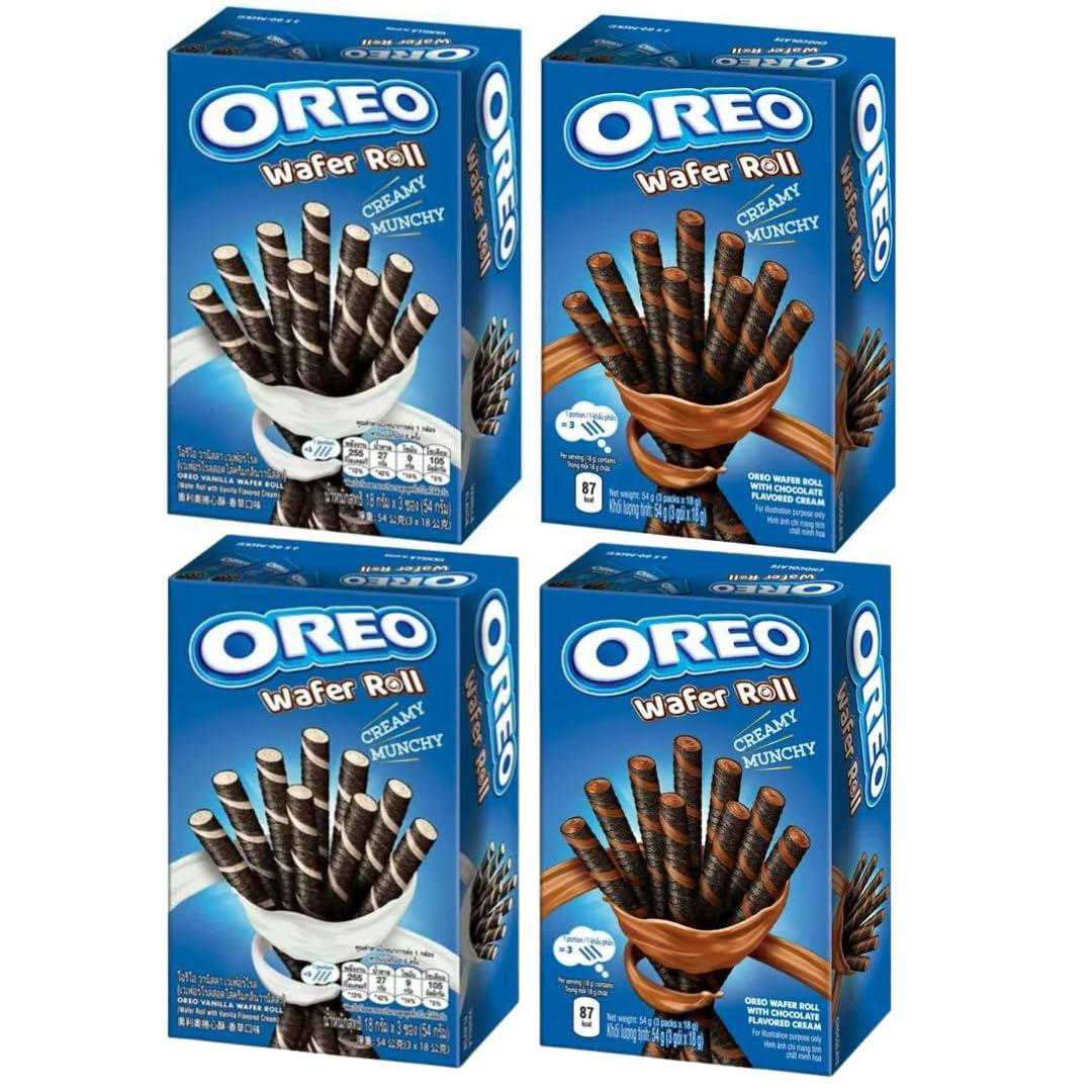 Wafer Snack Bundle with Oreo Vanilla Cream Filled Wafer Rolls 54g x2 ...