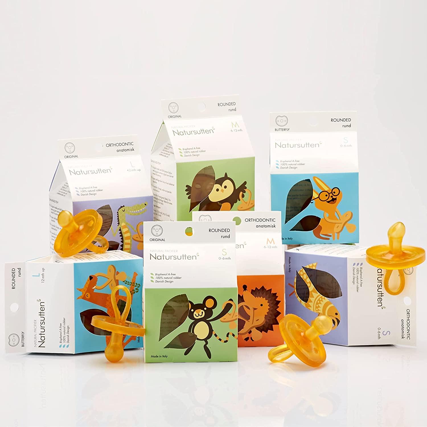 Natursutten Orthodontic Pacifier 0-6 Months | Natural Rubber, BPA-Free ...