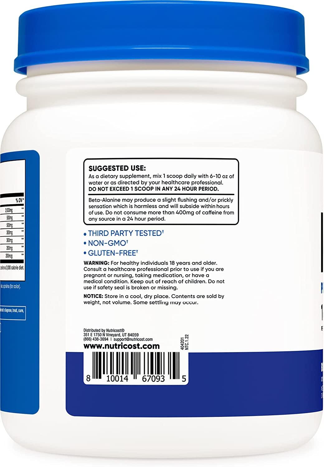 Nutricost Pre-Workout Complex Powder Blue Raspberry - 60 Servings | Buy ...