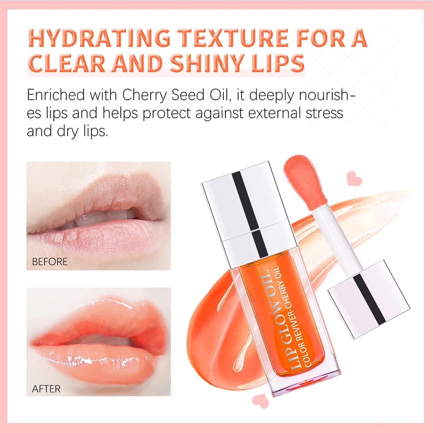 3 pcs Plumping Lip Oil Set - Hydrating Glitter Gloss, Tinted Balm ...