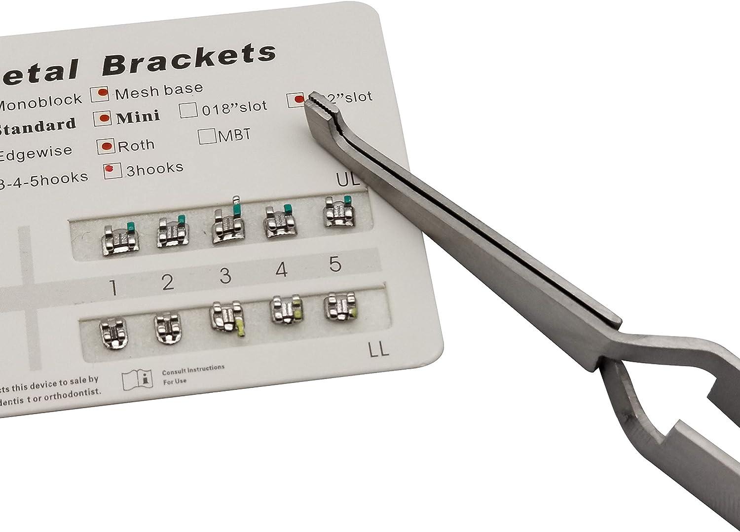 Orthodontic Bracket Placer Set of 4 - Self-Holding Tweezer for Bonding ...