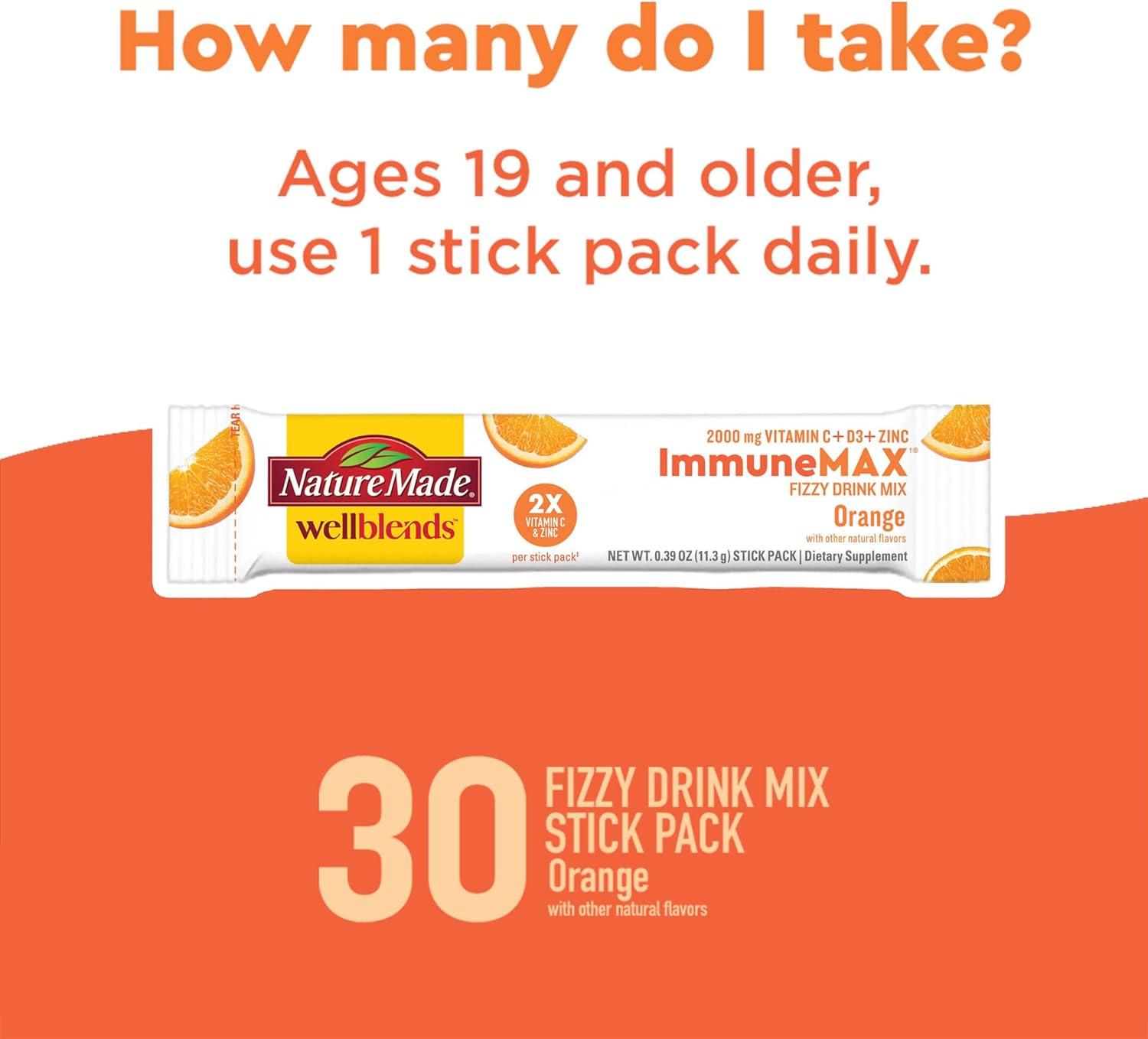 Nature Made Wellblends ImmuneMAX Fizzy Drink Mix - Vitamin C 2000mg ...