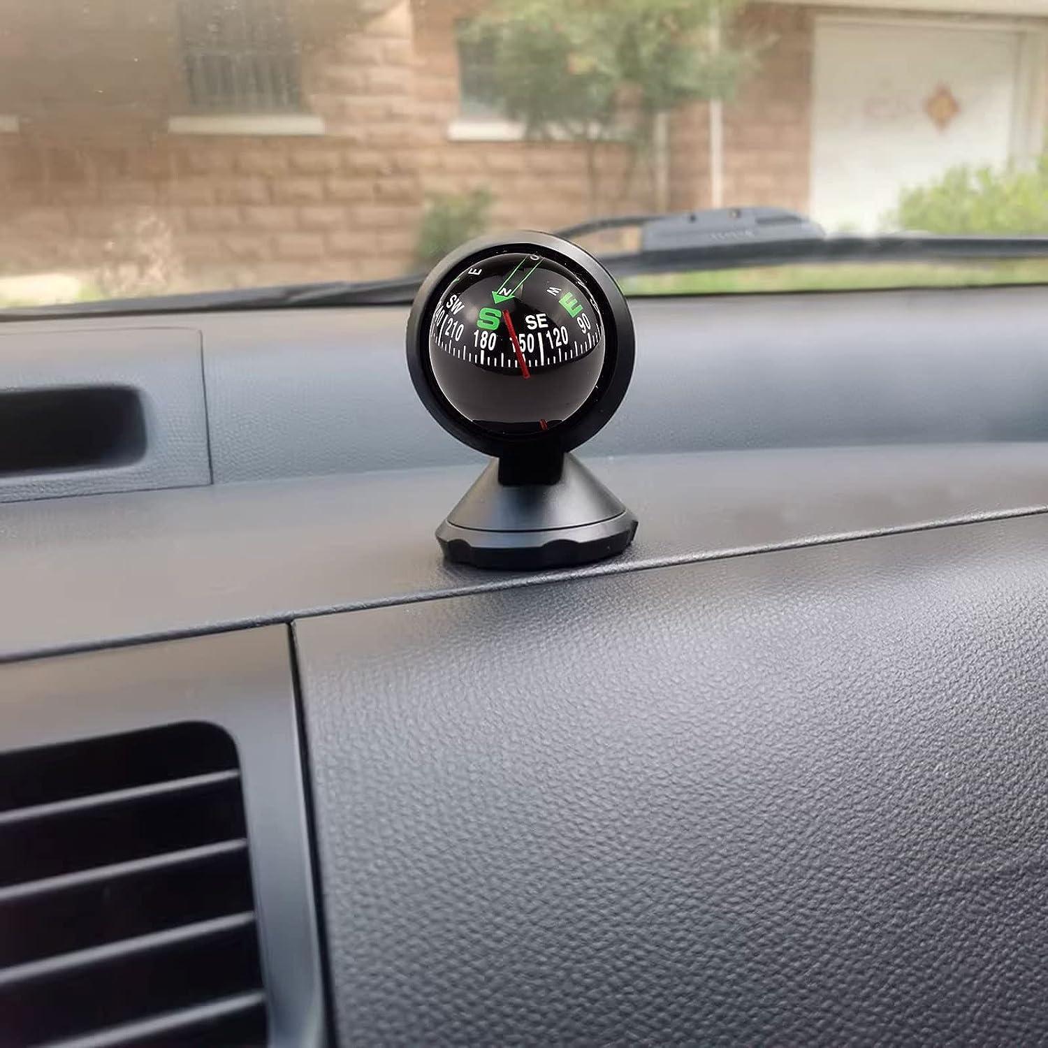 Black Adjustable Ball Night Vision Compass | Dash Mount Car Compass for ...