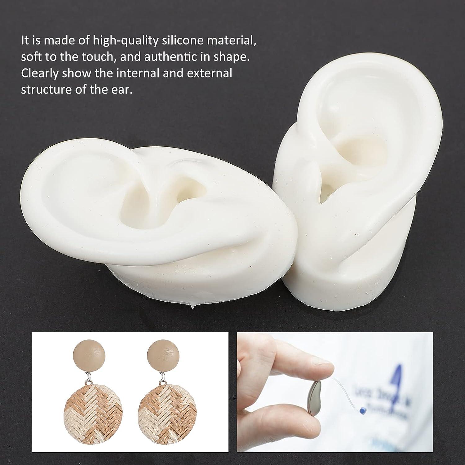UKCOCO Silicone Ear Model - White Reusable Left and Right Human Ear ...