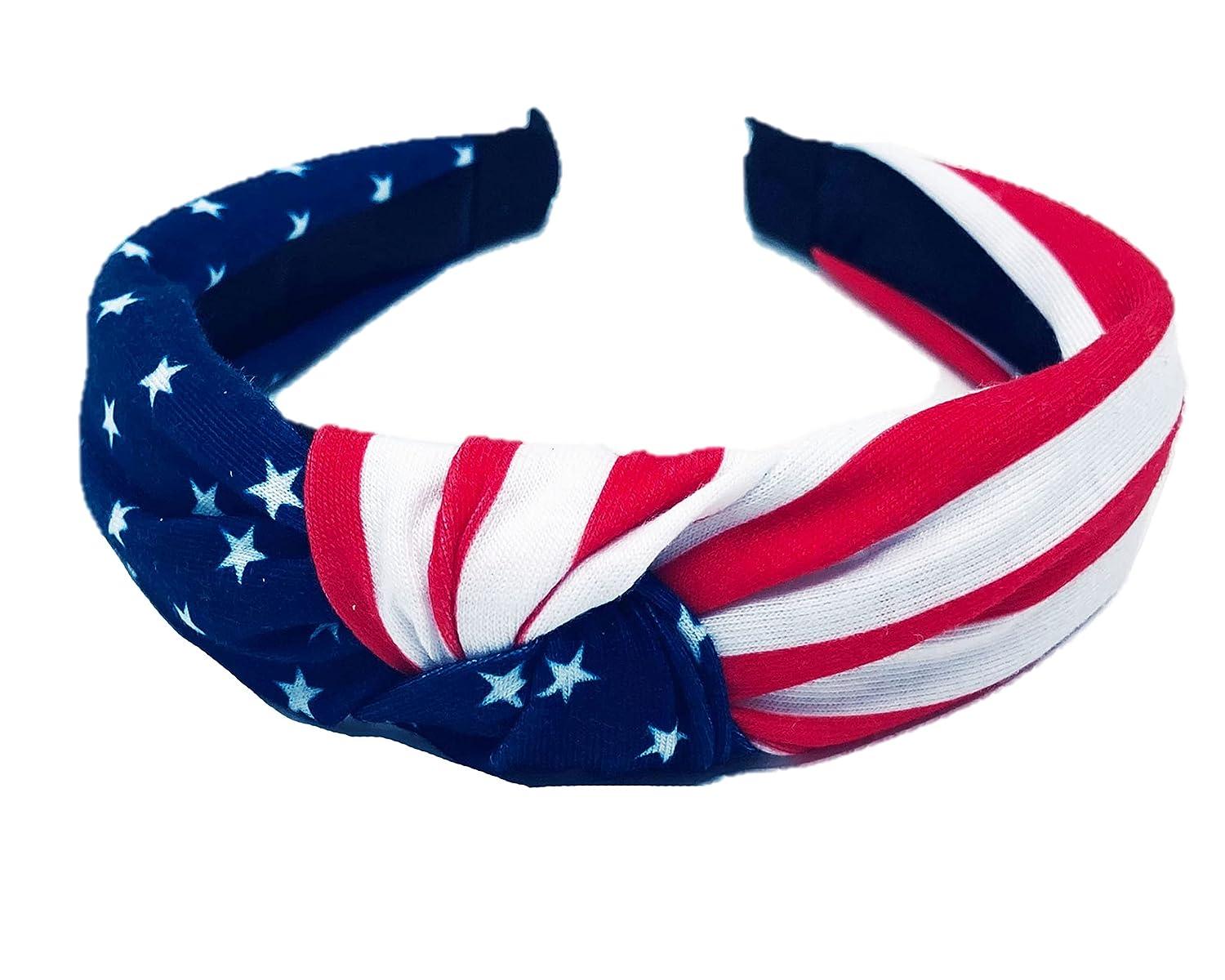 Shimmer Anna Shine Patriotic American Flag Twist Headband | USA Flag ...