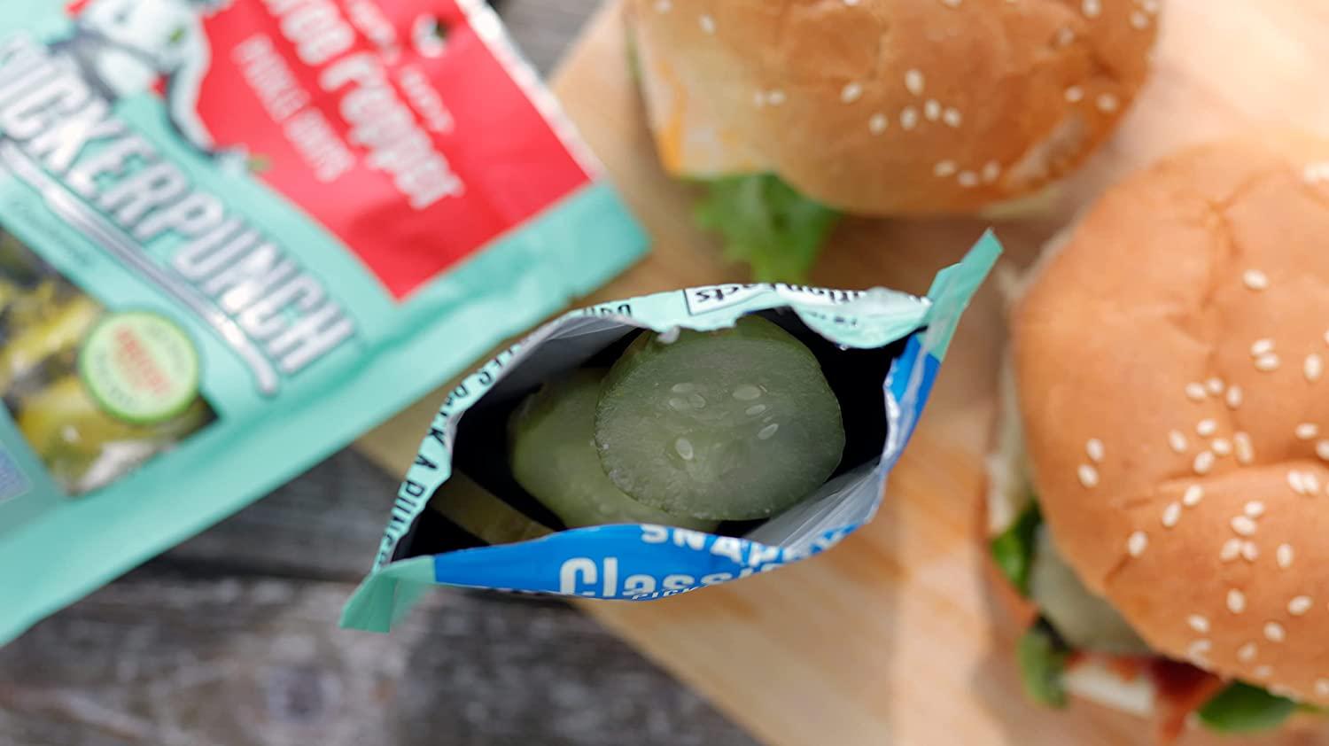 SuckerPunch Fiery Heat 3-Pepper Chip-Cut Pickle Pouch Snack Pack | 3 ...