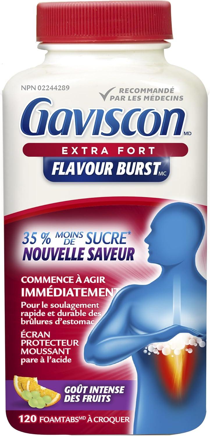 Gaviscon Extra Strength Flavour Burst Tablets - 120 Count - Chewable ...