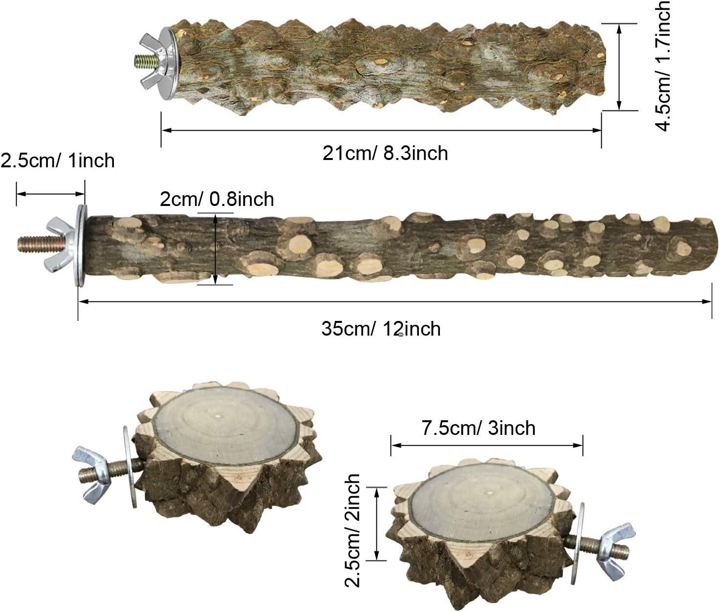 Allazone 6-Piece Bird Seat Rod Set | Premium Cork Seating for Budgies ...