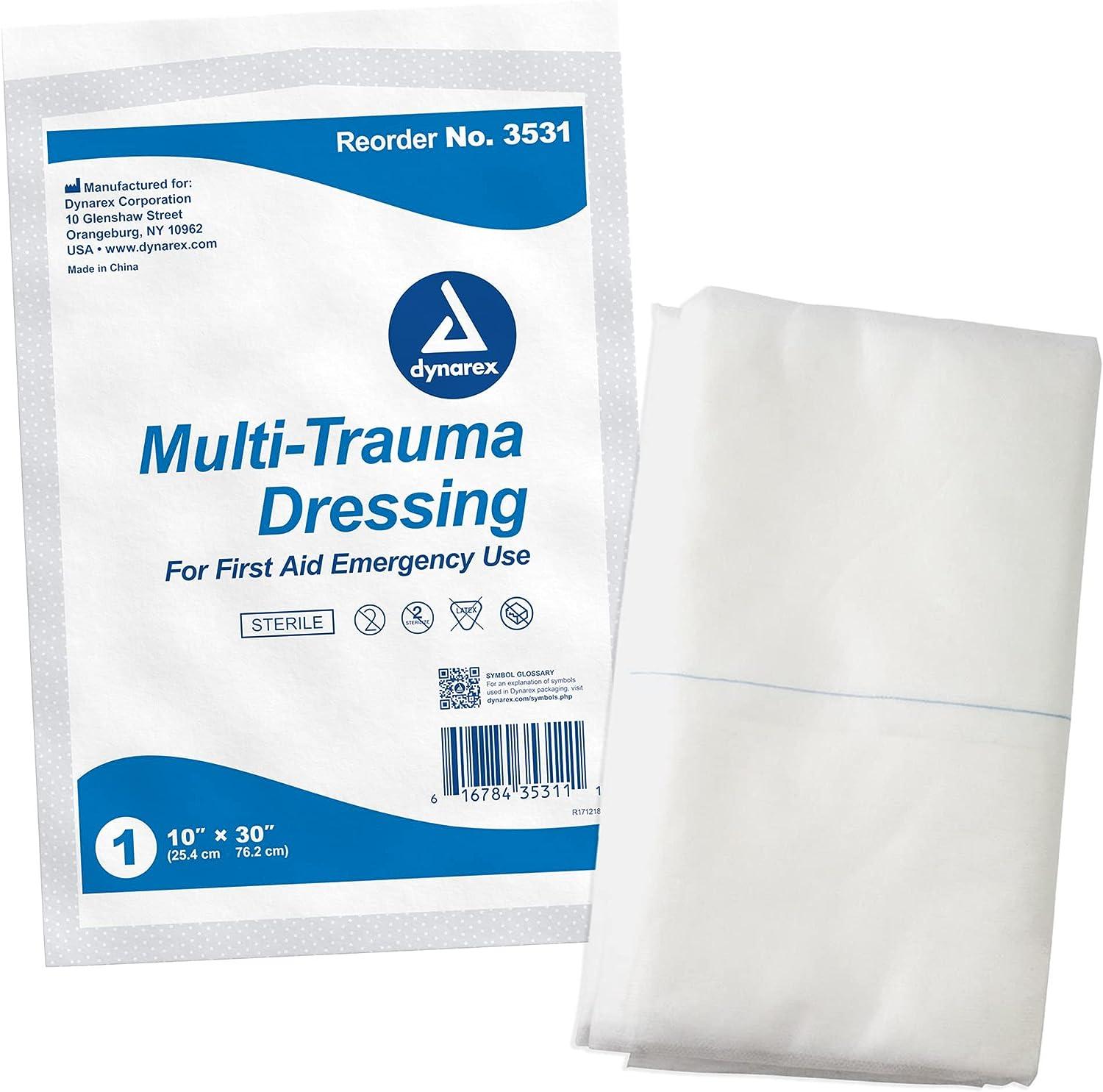 Medique 66901 Multi-Trauma Dressing 10 x 30 - White (1 Dressing) | Buy ...