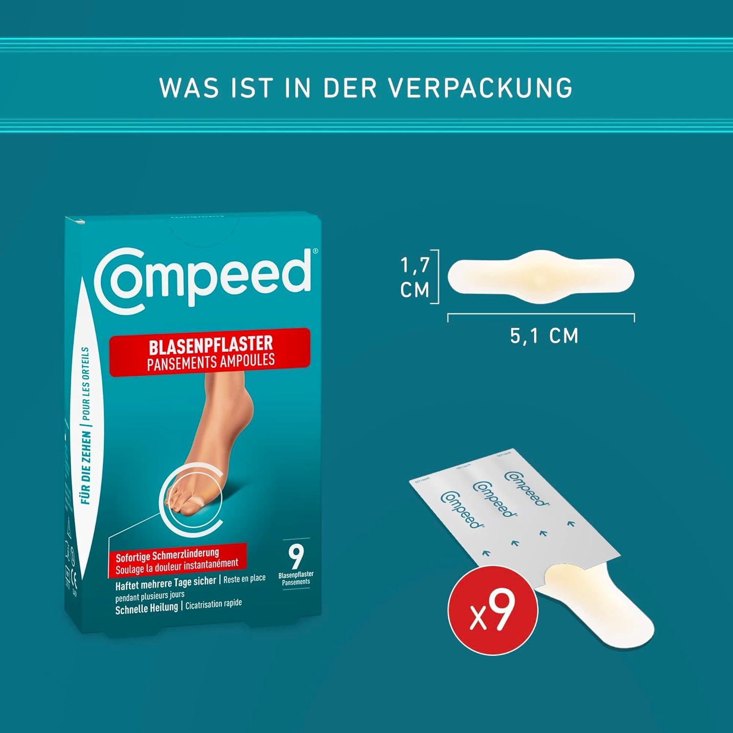 Buy Compeed Extra Small Bladder Plaster for Toes - 9 Pack Hydrocolloid ...