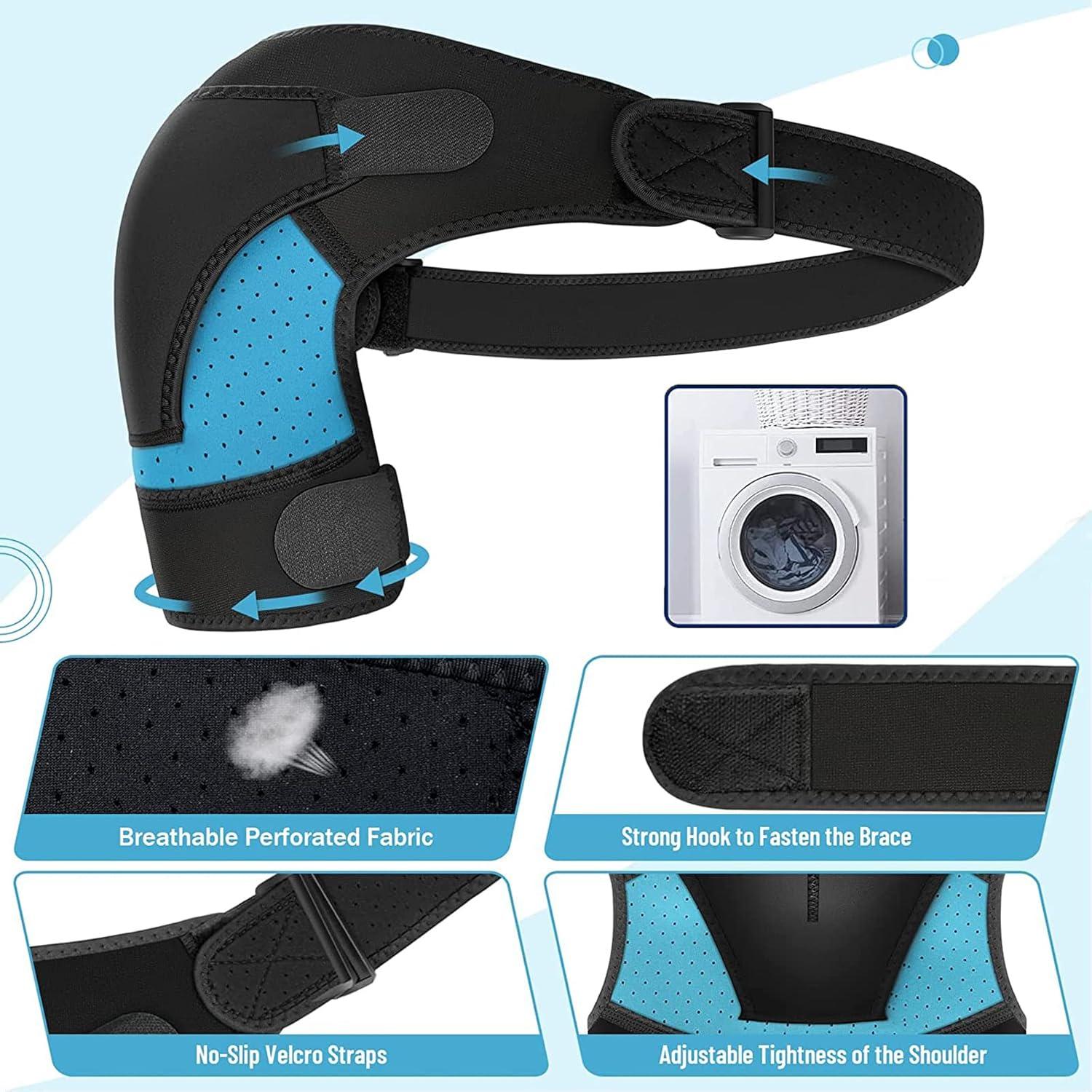 Adjustable Neoprene Shoulder Support Bandage - Unisex Fits Left & Right ...