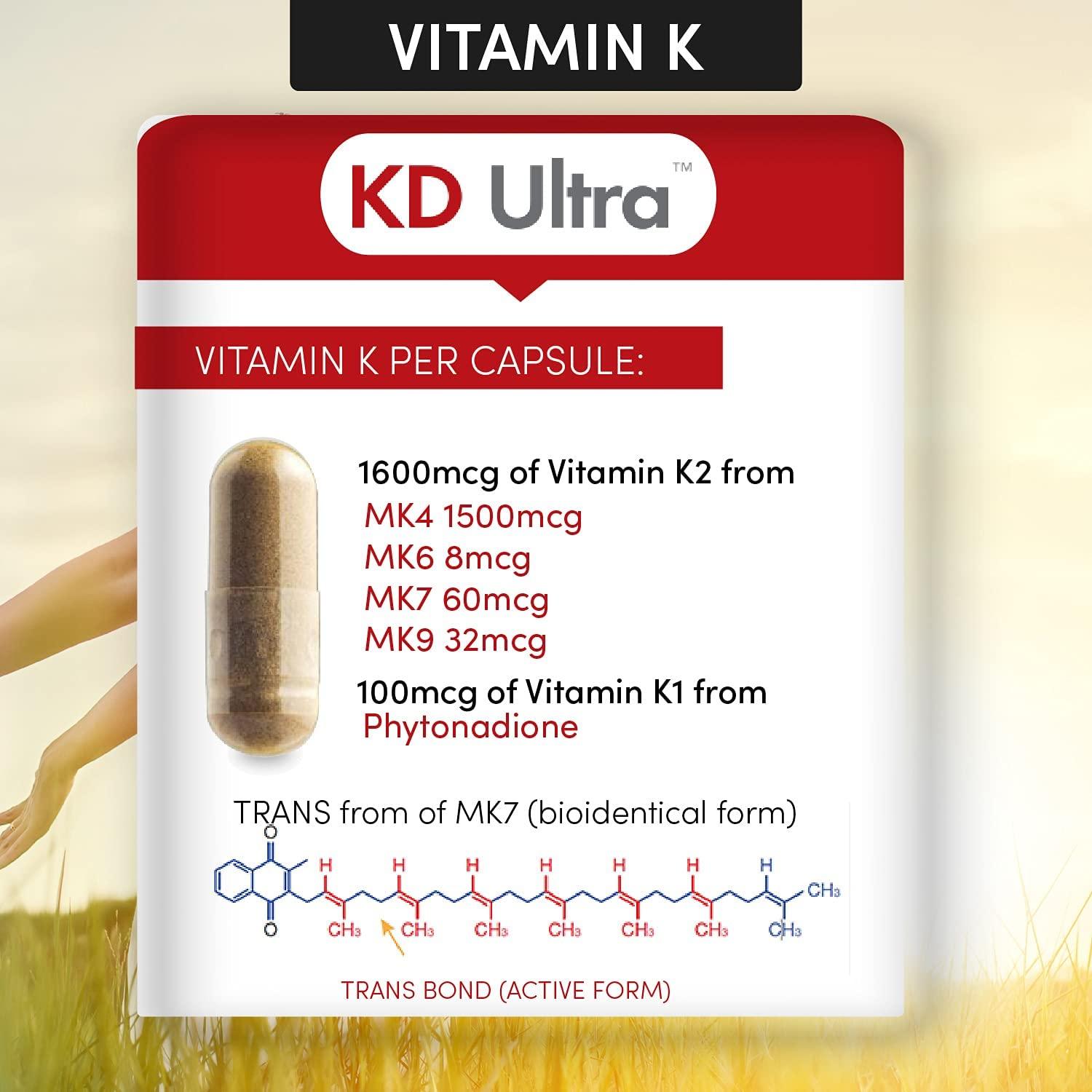 Arthur Andrew Medical KD Ultra K2 with Vegan D3 - 90 Capsules | Full ...