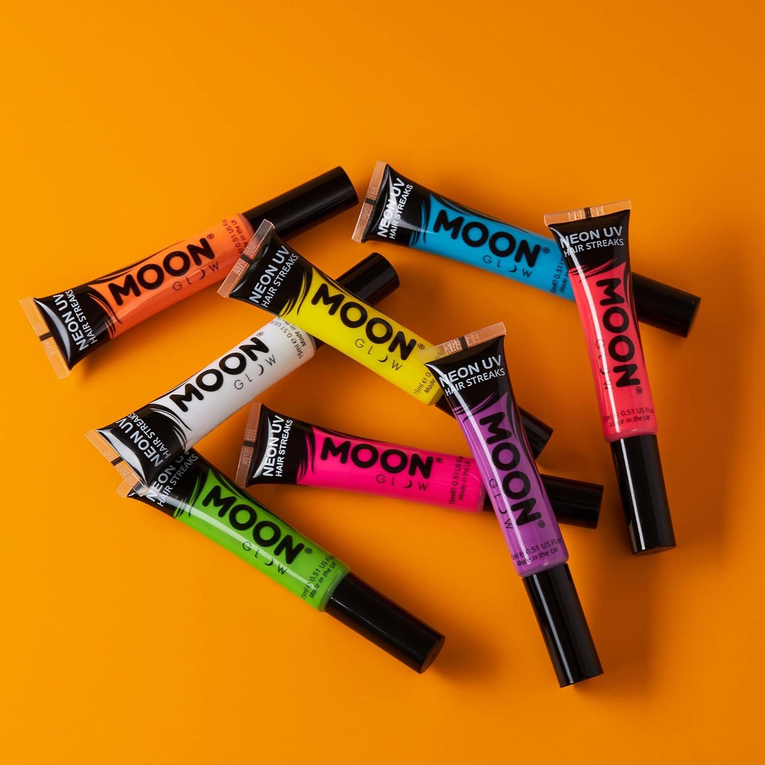 Moon Glow Neon UV Hair Colour Streaks in Intense Pink - Temporary Hair ...