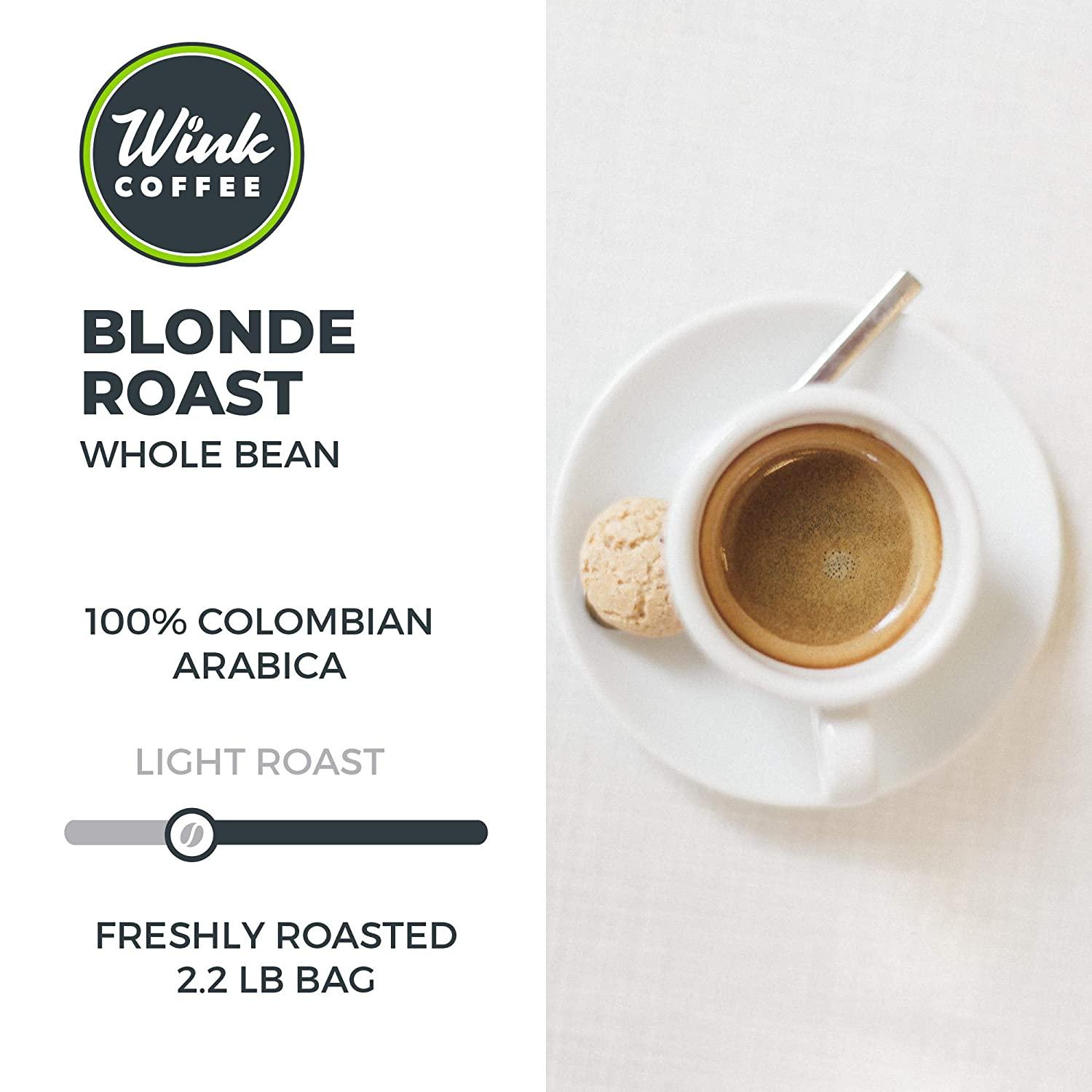 Wink Blonde Roast Whole Bean Coffee - Large 2.2 Pound Bag | 100% ...