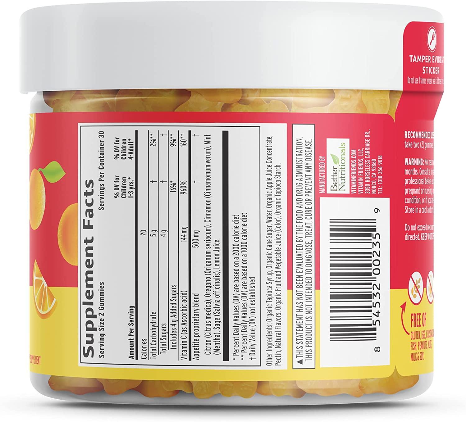 Vitamin Friends Vegan Kids Appetite Stimulant & Weight Gainer Gummies ...