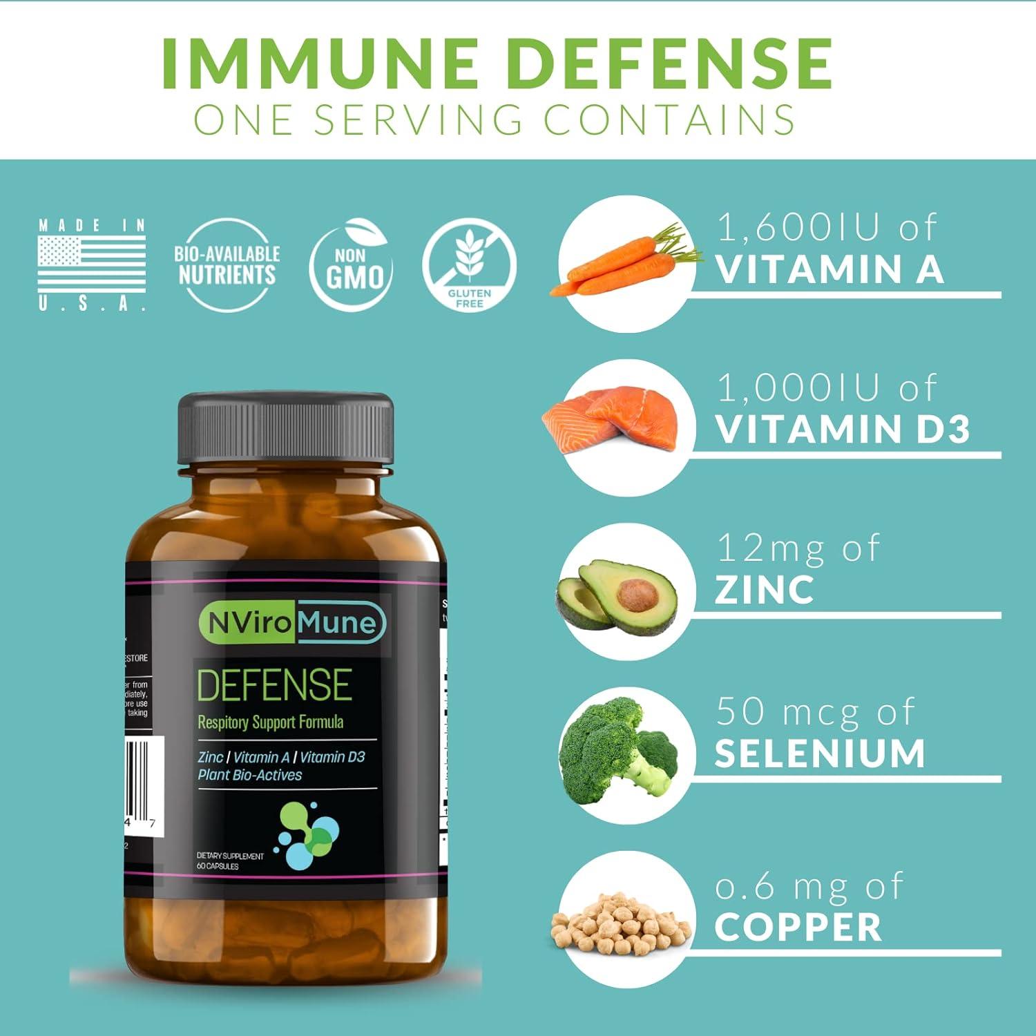 NViroMune Immune Defense 10 in 1 Immune Support Supplement Immune with ...