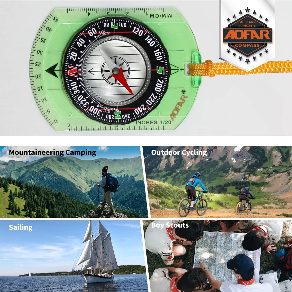 AOFAR Orienteering Compass AF-362 for Hiking Boy Scout Compass for Kids ...