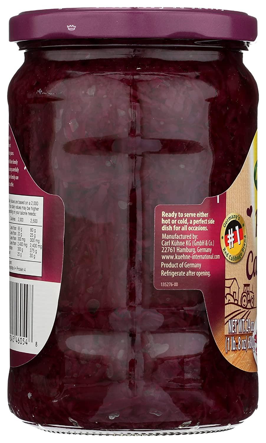 Kuhne Cabbage Red 24 oz - Premium Quality Pickled Red Cabbage | Buy ...