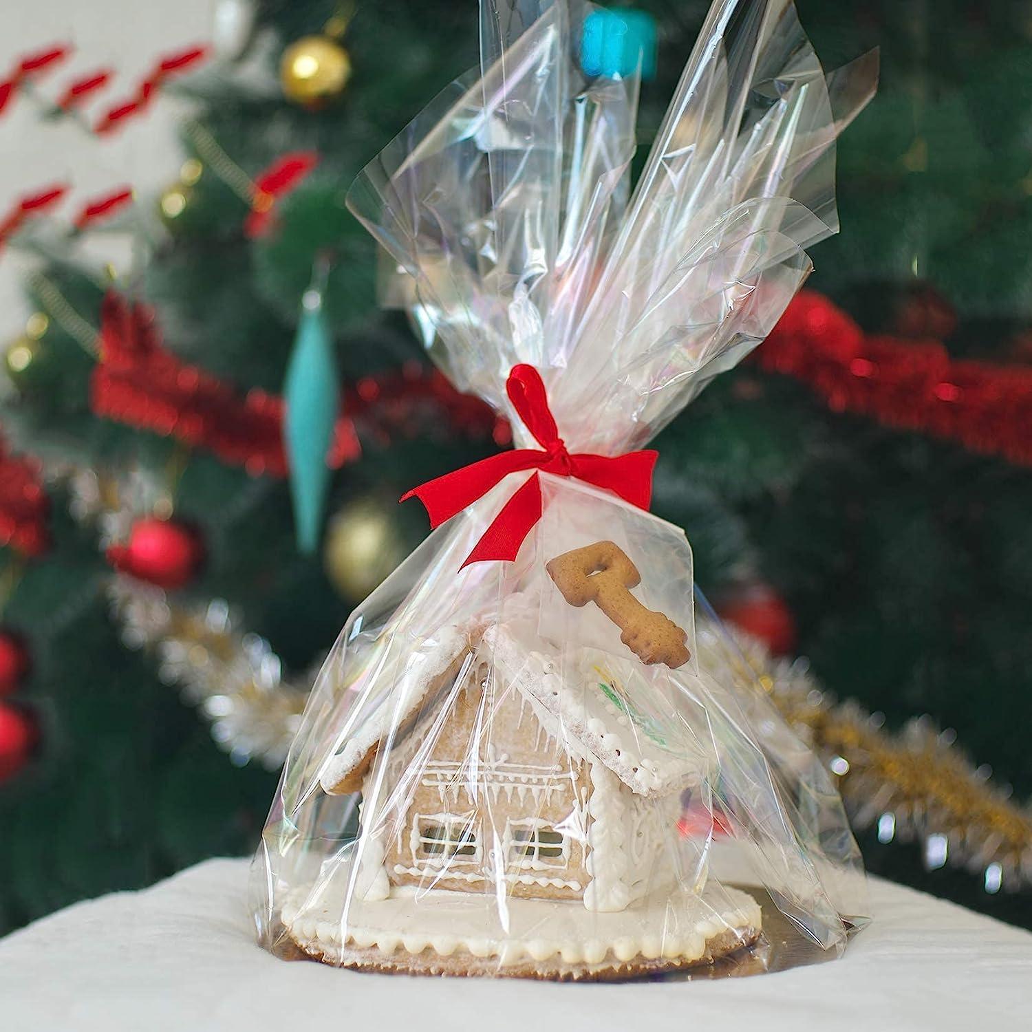 Morepack 16 in x 100 Ft Cellophane Wrap Roll - Clear Plastic Gift ...