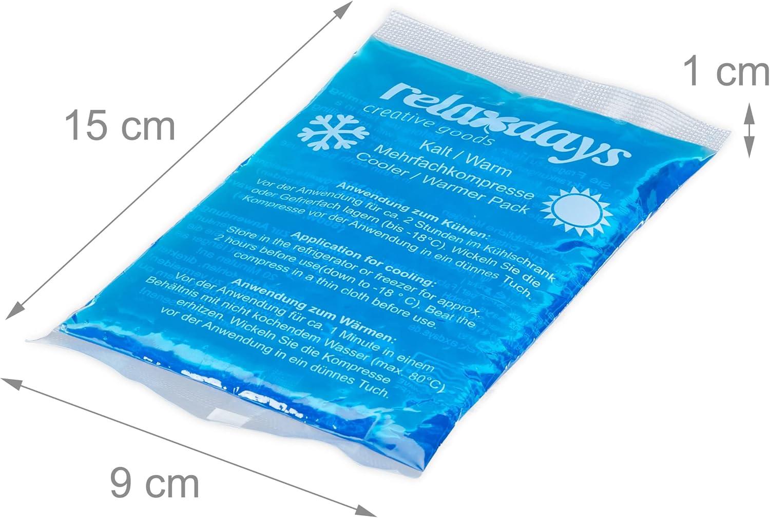 Relaxdays Cooling Pads Set of 8 - Reusable Gel Cold-Warm Compresses for ...
