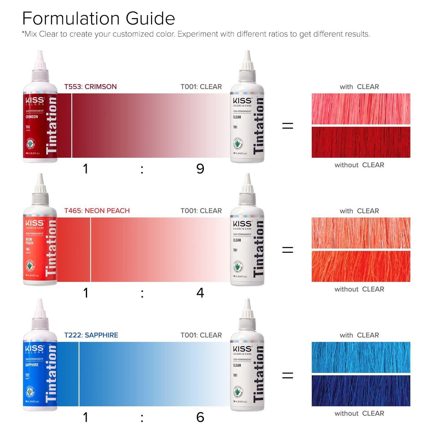 Kiss Tintation Semi-Permanent Hair Color 5oz (Clear) - Long-Lasting ...