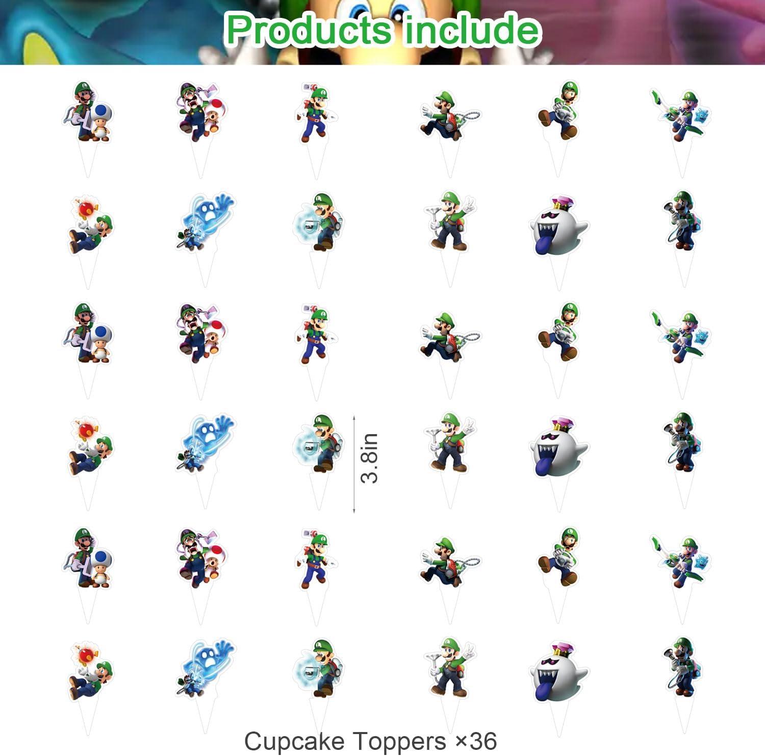 37 Pcs Luigi Mansion Cake Topper and Cupcake Toppers Set Luigi Mansion ...