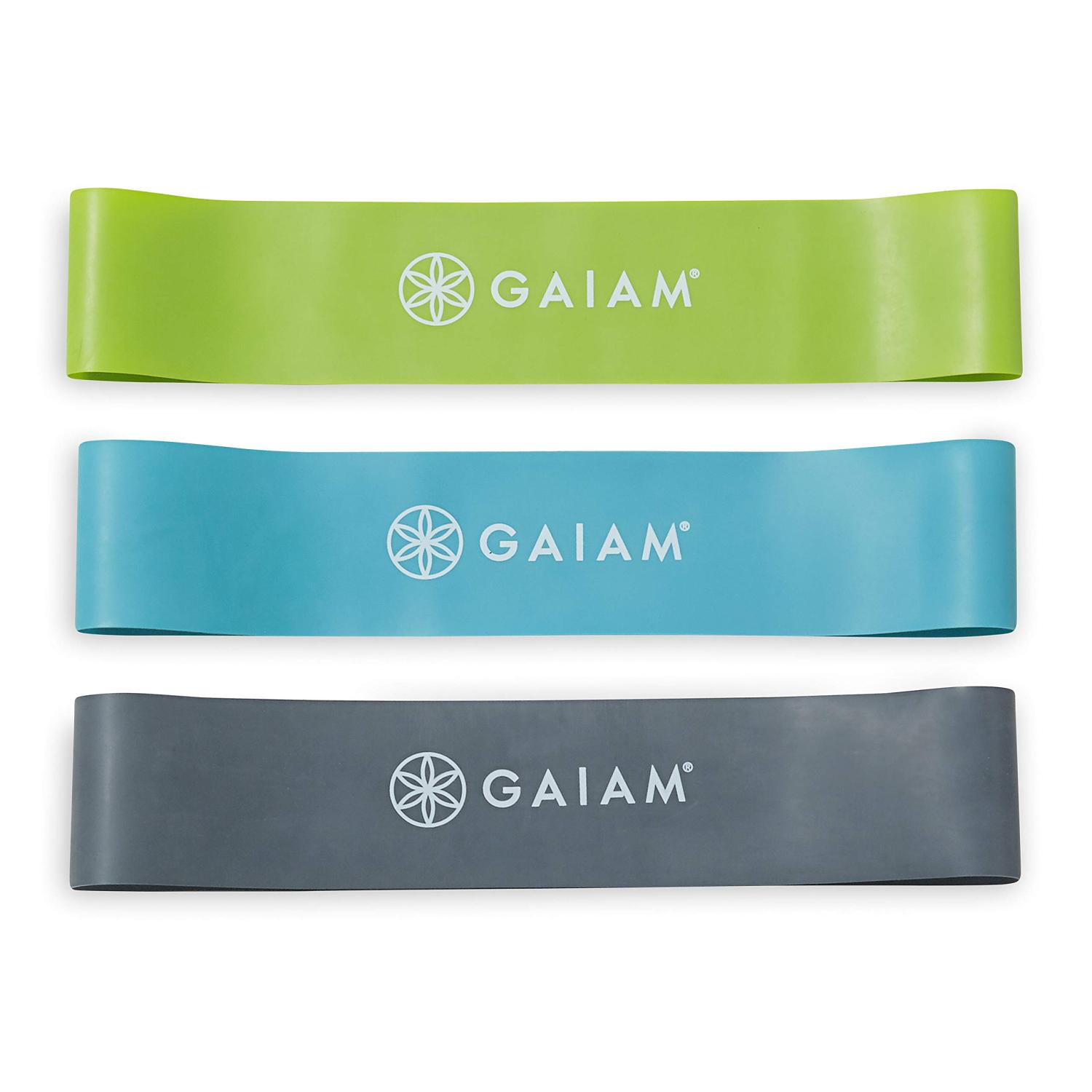 Gaiam Restore Mini Band Kit - Set of 3 Light, Medium, Heavy Lower Body ...