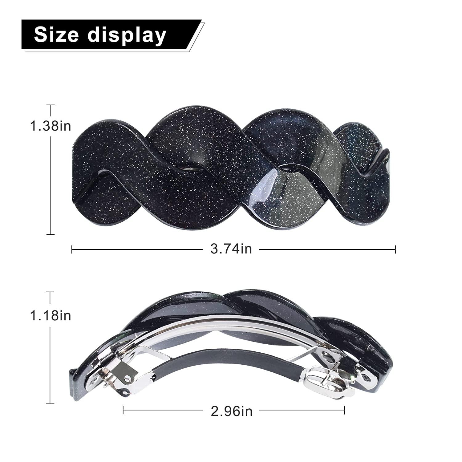 Mistofu 3-Piece Large Snap Barrettes Set for Women - Retro Classic Hair ...