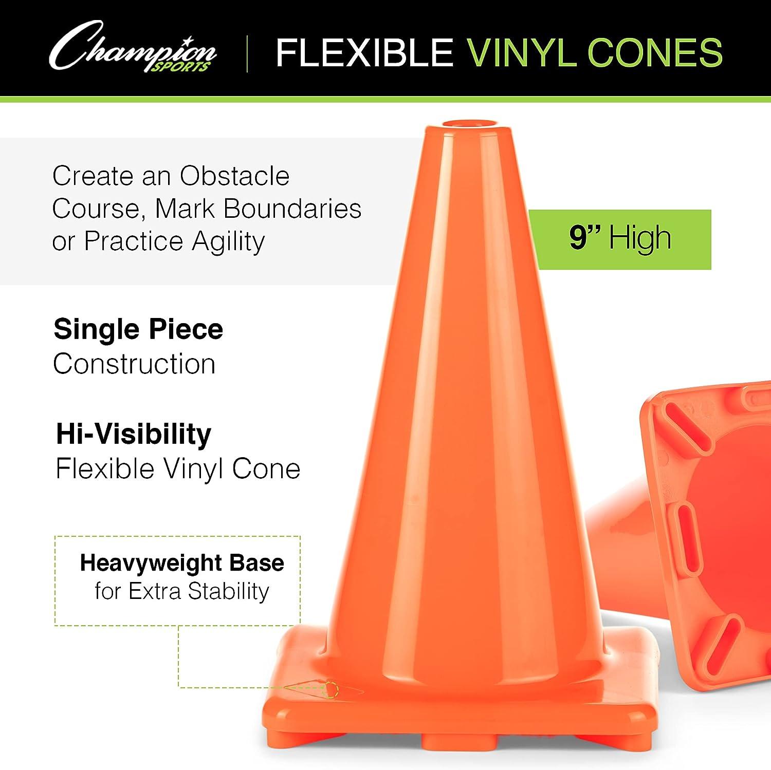 Champion Sports High Visibility Flexible Vinyl Cones - Assorted Set ...