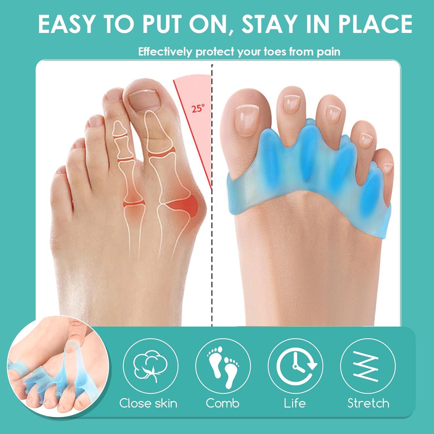 Buy 2 Pairs of Toe Spreader Silicone & Hallux Valgus Spreaders Relieve ...