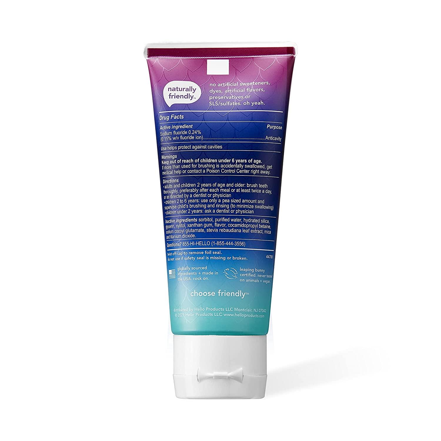 Hello Kids Dragon Dazzle Blue Raspberry Toothpaste - Vegan, SLS Free, 4 ...