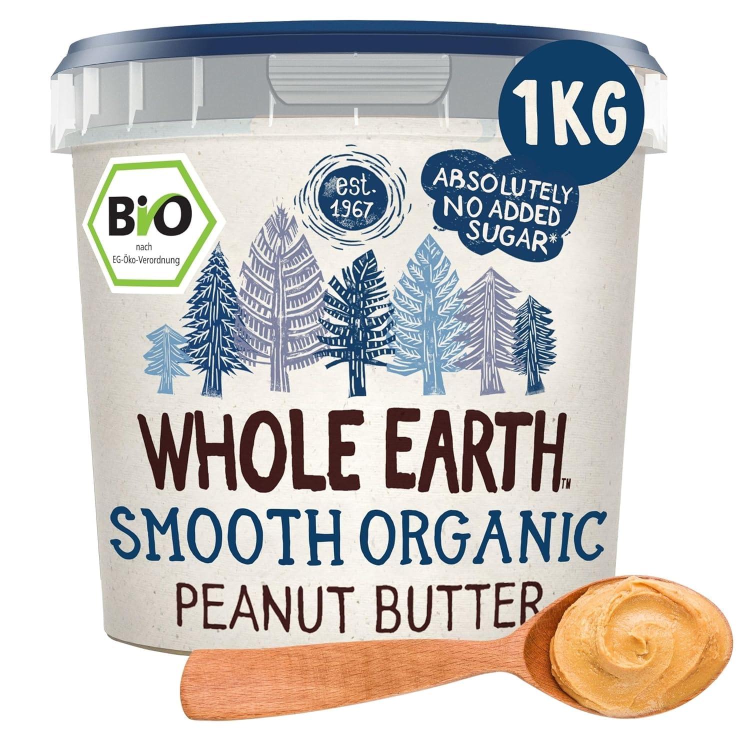 Whole Earth Bio Peanut Butter 1kg | Creamy Vegan | No Palm Oil | No ...