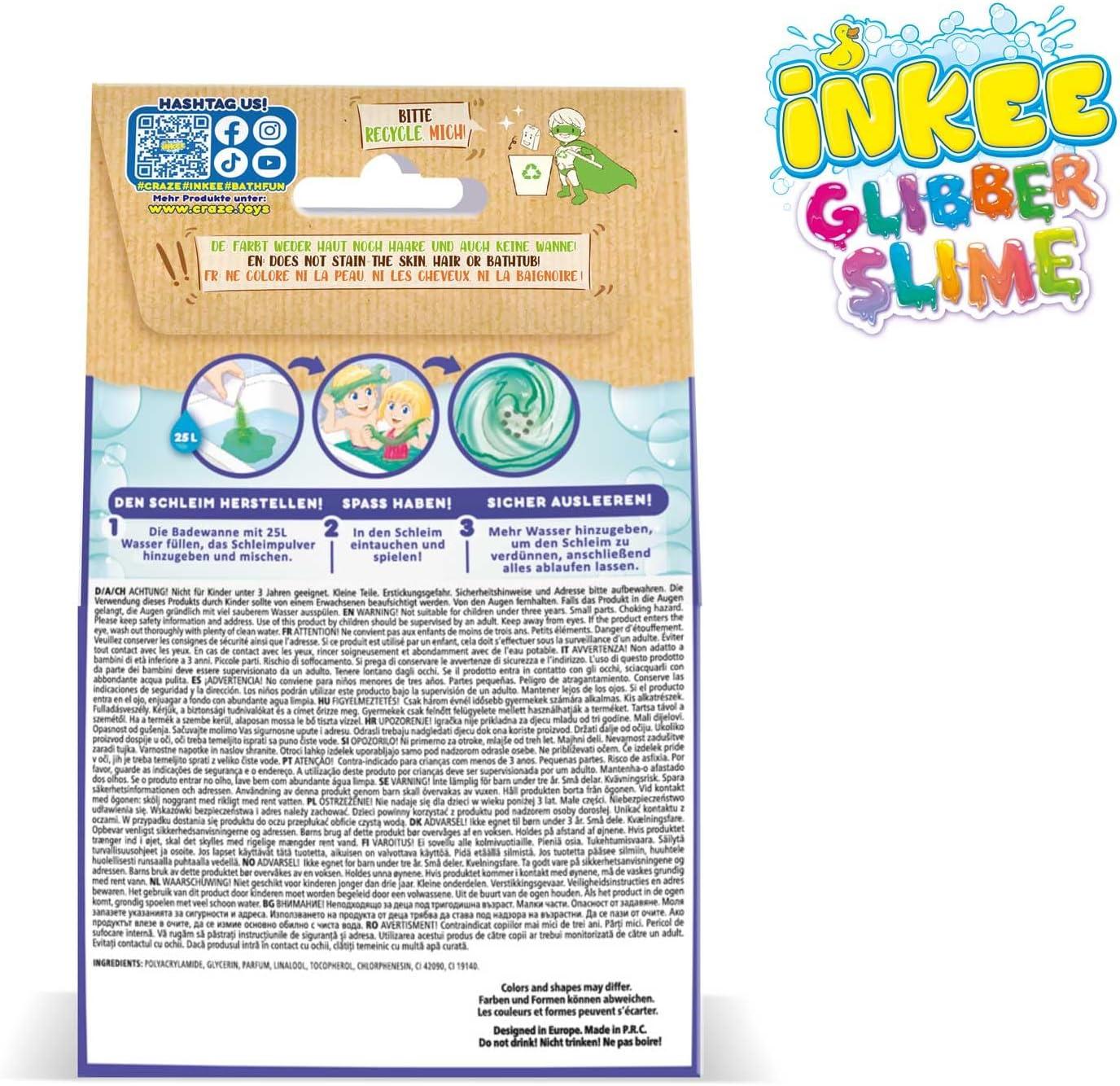 Inkee Bath Slime Hippo | Vitamin E Infused Blue-Green Mucus Powder with ...