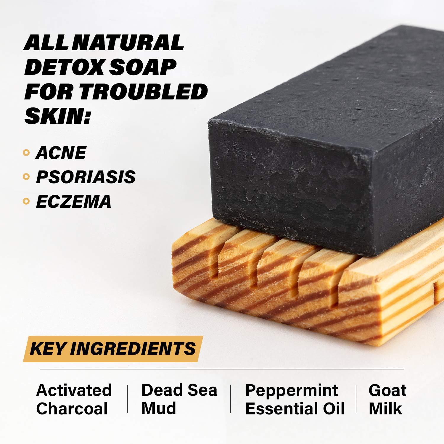 Activated Charcoal Soap Bar with Dead Sea Mud - All Natural Face & Body ...