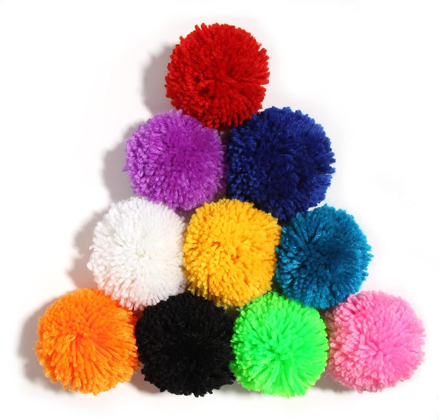 10 Pcs Large Yarn Pom Poms-3 Inch Made to Order Acrylic Yarn Balls for ...