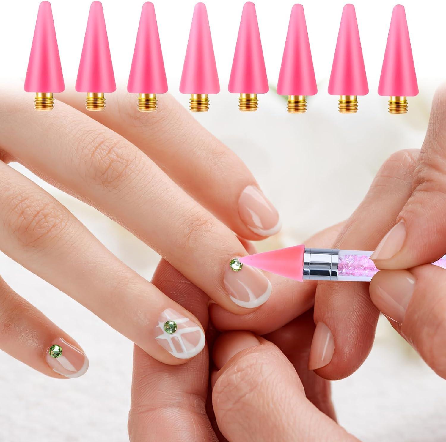 Lusofie 16Pcs Wax Replacement Head Tips for Nail Rhinestones Picker ...