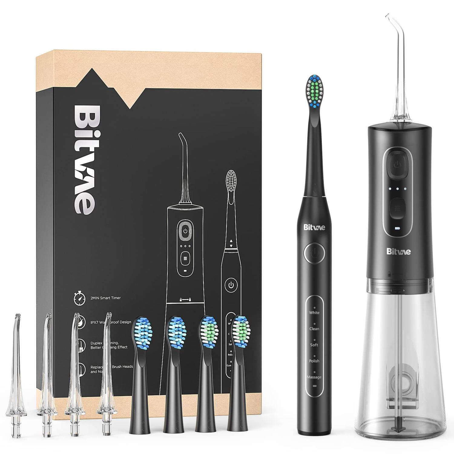 Bitvae Electric Toothbrush with Water Flosser - 4H Charge, 30 Days Use ...