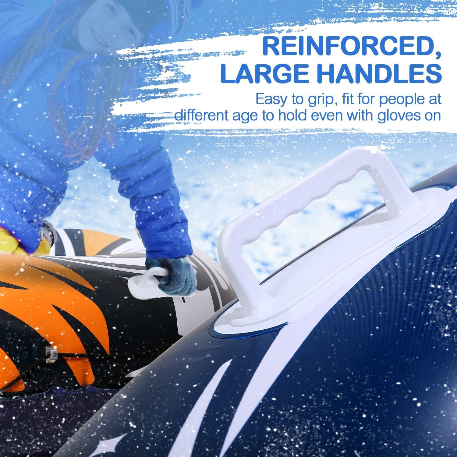 Large 47 Inch Snow Tube with 4 Snow Patches - Waterproof Inflatable ...