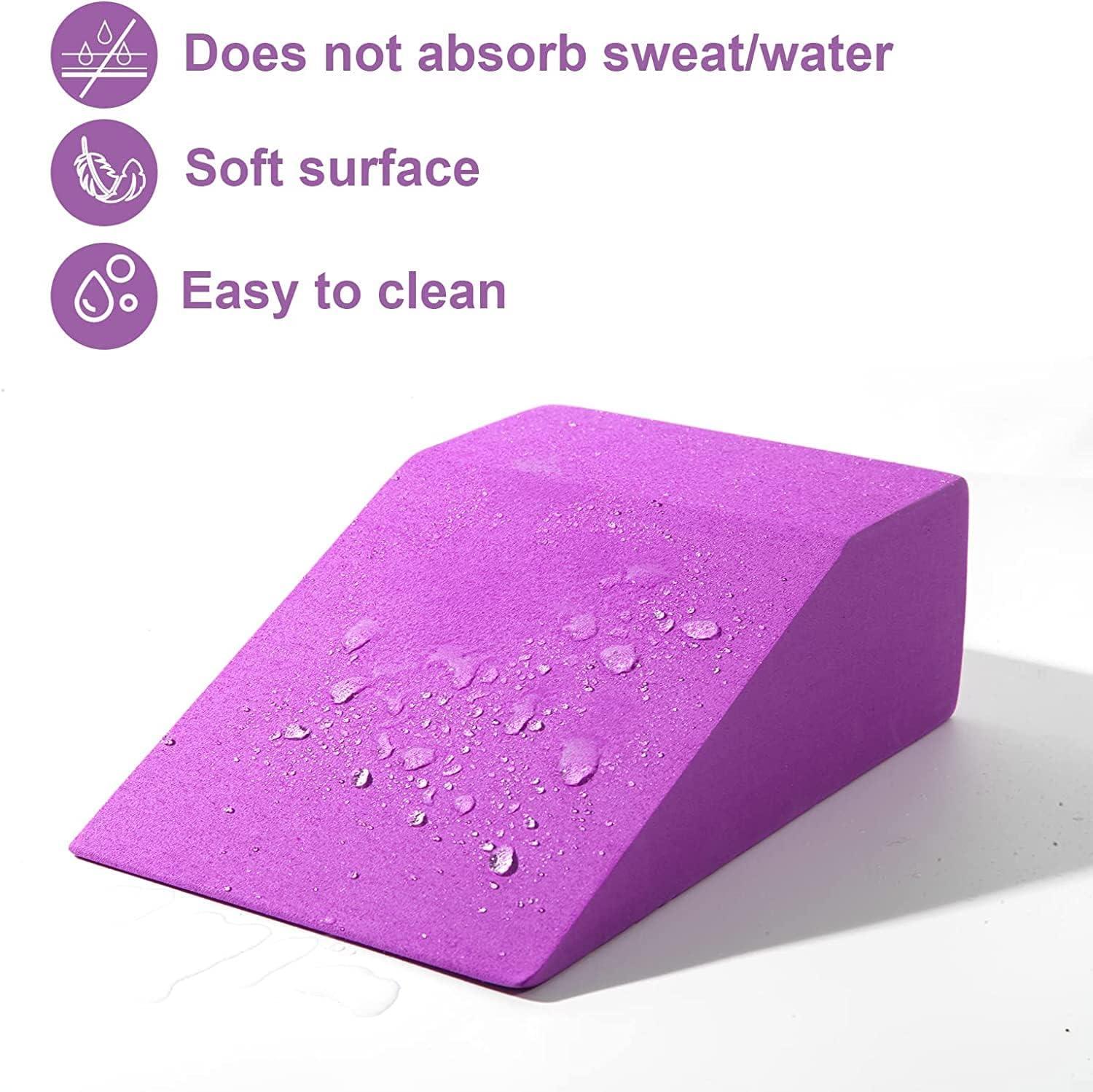 Violet Yoga Foam Wedge Blocks (Pair) - Supportive Wrist and Foot Wedges ...