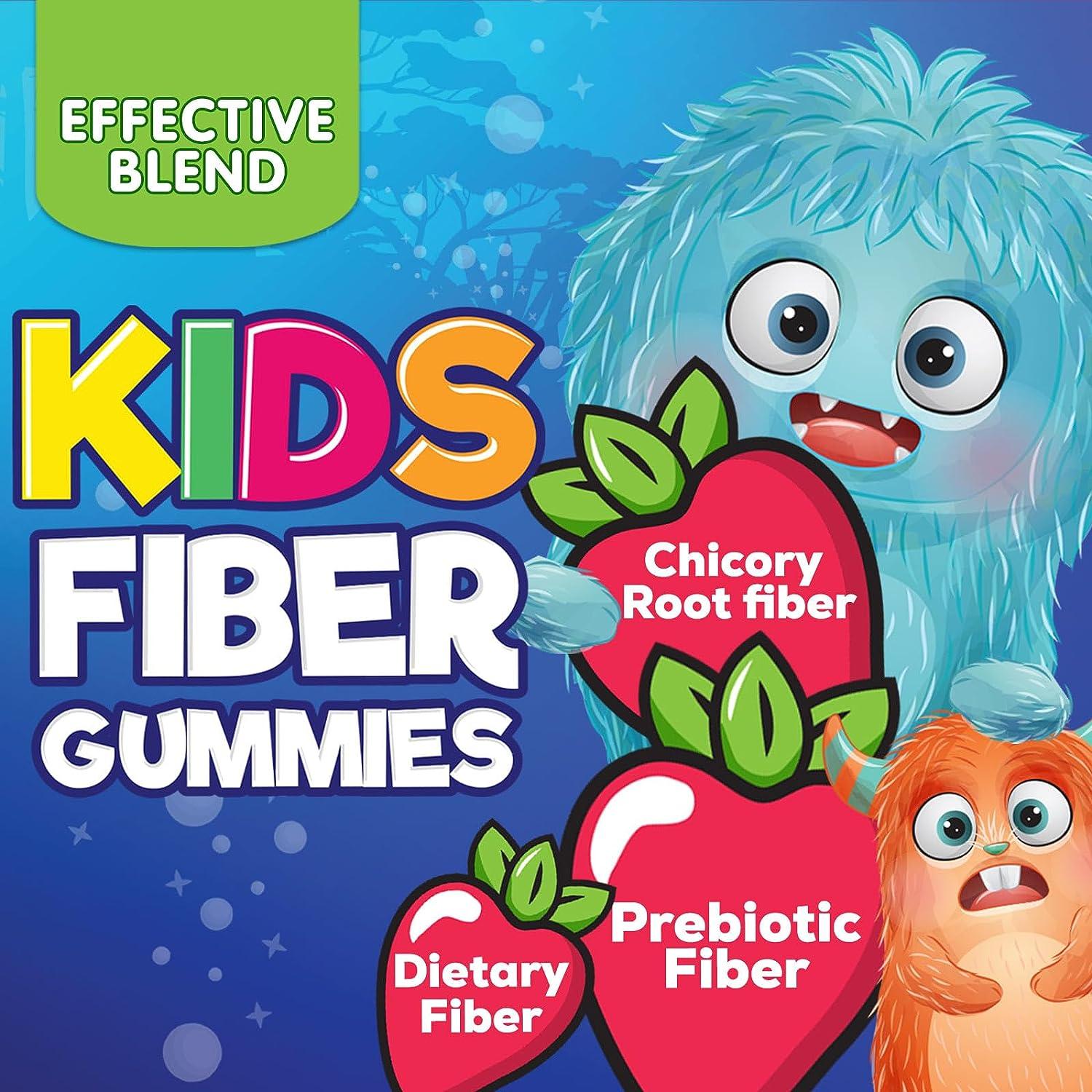 Kids Fiber Gummies - Daily Prebiotic Supplement for Digestive Health ...