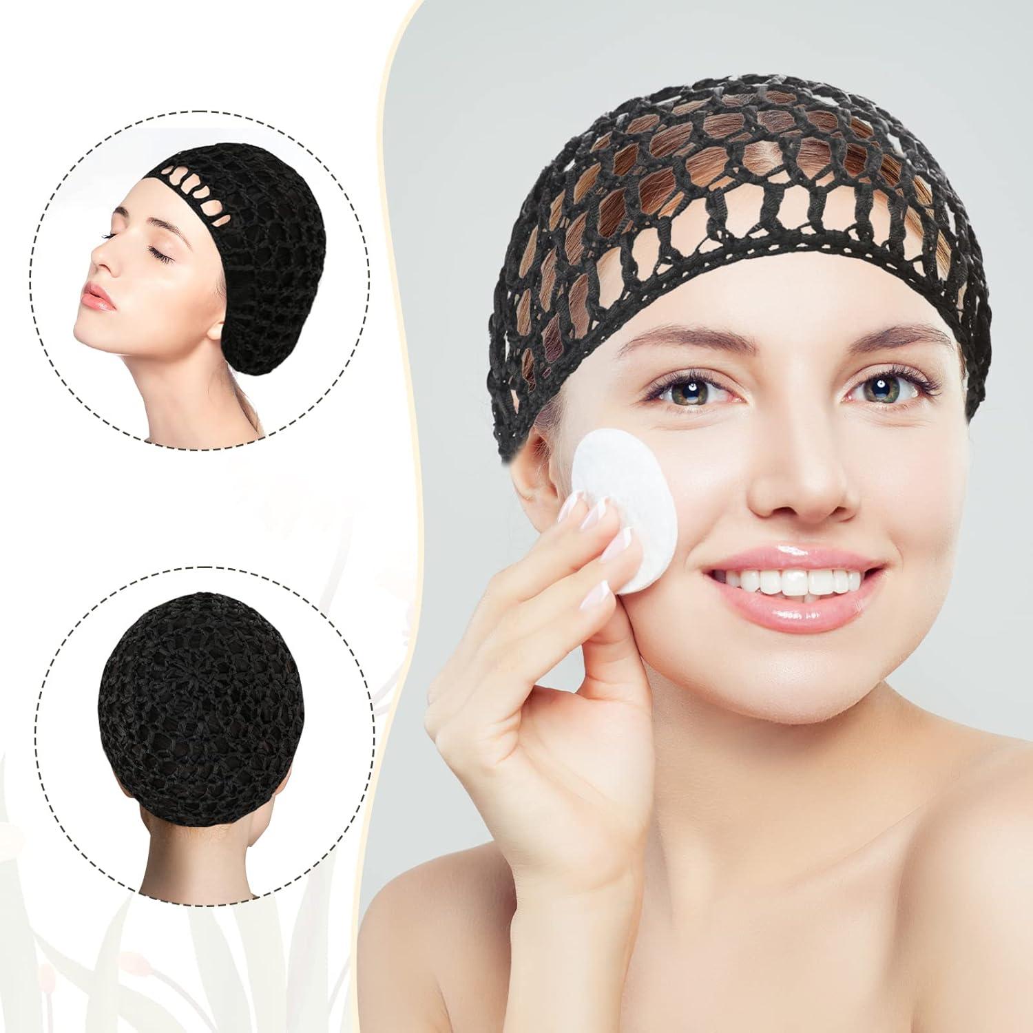 Black Mesh Crochet Hair Net Snood for Women - Sleep Cap & Hair ...