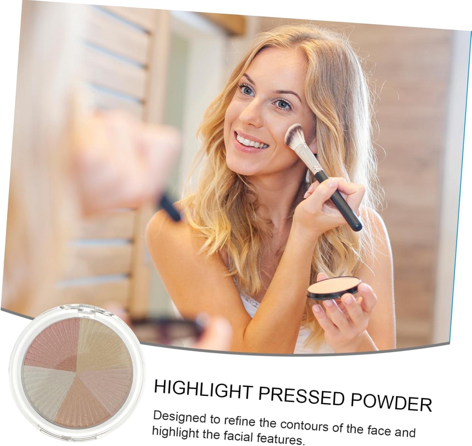 WOONEKY 1 Box Highlight Powder Pressed Powder Highlighter Shimmering ...