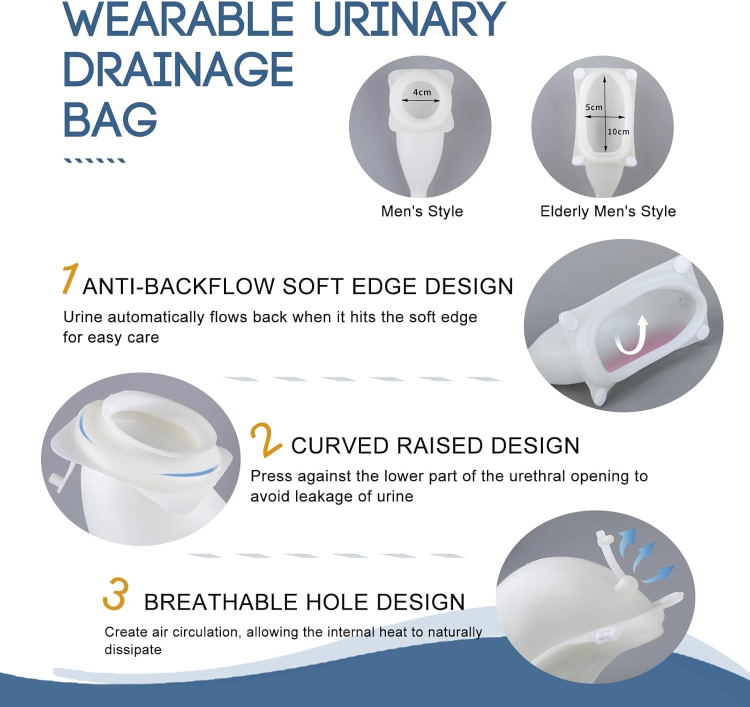 Buy Wearable Urinal Bag & Reusable Silicone Catheter - Portable ...