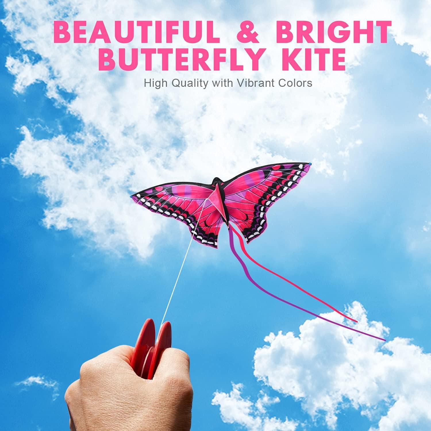 TOY Life Butterfly Kite for Kids - Easy-to-Fly Large Beach Kite for ...